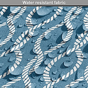 Ambesonne Nautical Fabric by The Yard, Oceanic Art Themed Monochrome Pattern of Integrating Look Modern Stripes Print, Decorative Fabric for Upholstery and Home Accents, 3 Yards, White Sea Blue