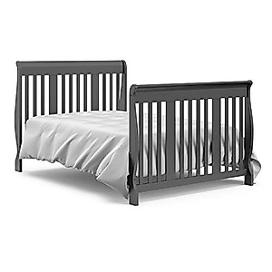 STORKCRAFT Portofino 4 In 1 Fixed Side Convertible Crib Changer, Gray