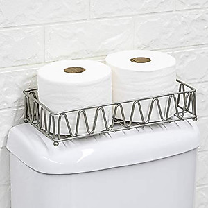 Home Zone Living Bathroom Tray | Store Hand Towels, Towelettes, and Toilet Paper | Simple Design Collection