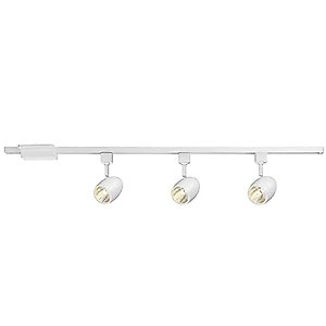 Hampton Bay Lighting 4 ft. 3-Light White Integrated LED Linear Track Lighting Kit with Round Back Heads (804629)