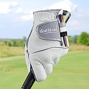 Scott Edward Mens Golf Glove, No-Slip, Breathable, Soft, Worn on Left Hand White Palm (XXL)