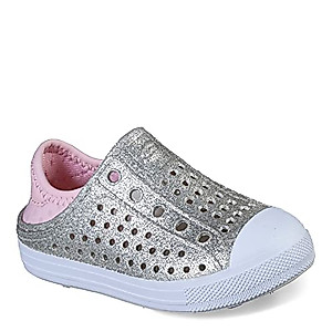 Skechers Girl's Foamies Guzman Steps - Glitter Mist Sneaker, Champagne, 2 Big Kid