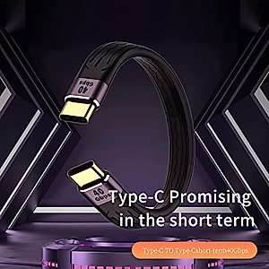 APEXSUN Short USB C Cable，USB C to C 0.4 Ft Flexible Cable Support Thunderbolt 4/3,USB4, PD 100W Quick Charge,8K Video,40Gbps Data Transfer for External SSD, EGPU, Docking,MacBook,Phone,PowerBank