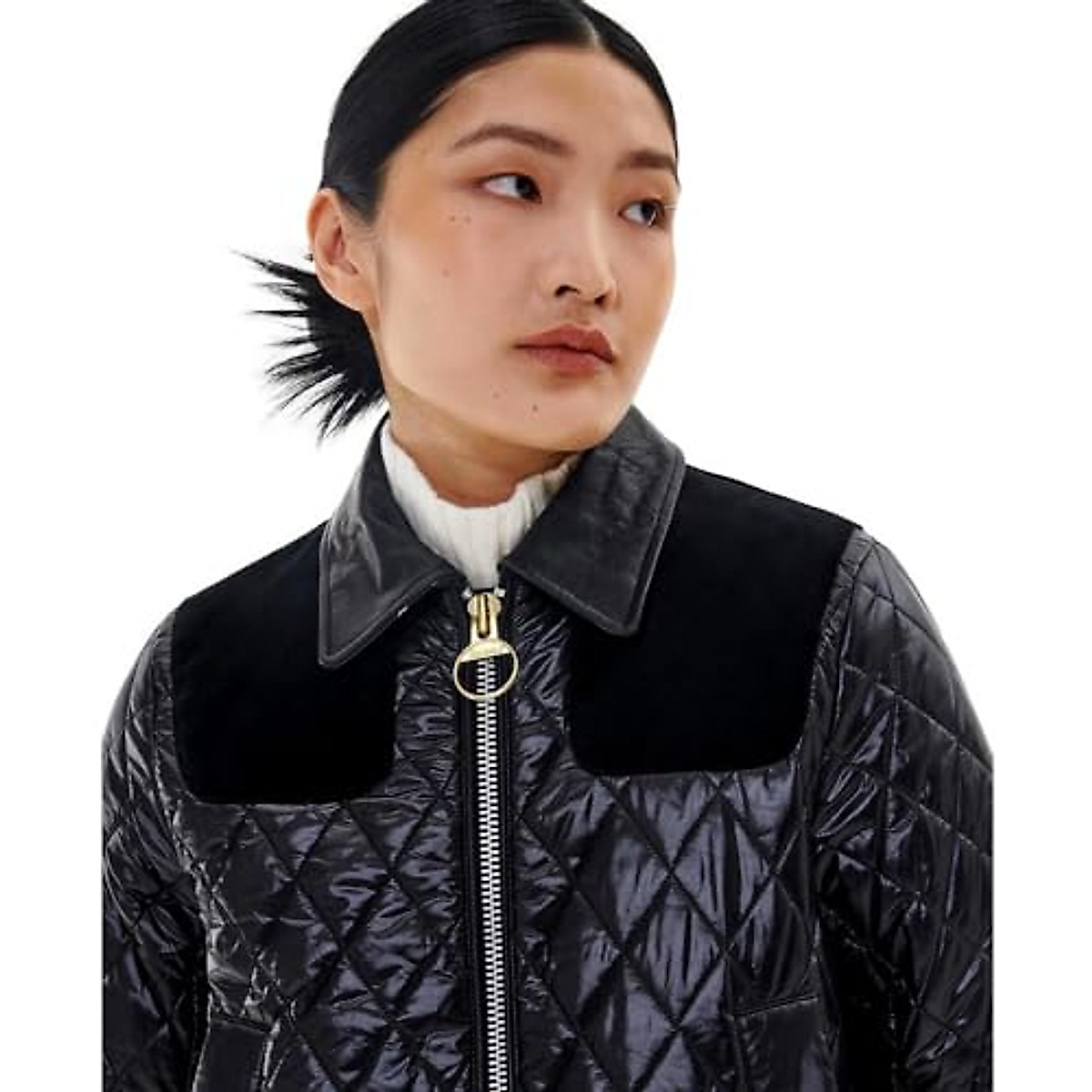 Barbour Women's Premium Carlton Quilted Jacket, Black/Classic (US, Numeric, 14, Regular, Regular)