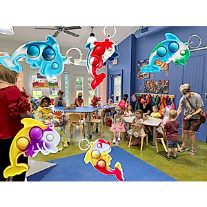 Roaqua (Students Gifts and Dolphin Party Favors) 20 Packs Bulk Mini Pop for Kids,Cool Shape Sensory Small Bubble Fidget Tools