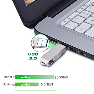 KOOTION 128GB Photo Storage Sticks USB 3.0 Flash Drive for Phone, 3-in-1 USB Drive External Storage Memory Stick Compatible for Smart Phone/PC/Tablet, with USB-A to USB-C Adapter