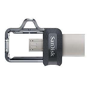 SanDisk Ultra (Two Pack) Dual Drive m3.0 for Android Devices and Computers Flash Drive Bundle with Everything But Stromboli Lanyard (128GB 2 Pack)