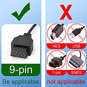 JoFong Retro Classic Controller, Suitable for AV 620, HD 621 HD 821 Classic Game Consoles Plug-and-Play Wired Video Gamepad-9 Pin Plug 2 Packs