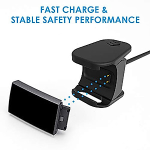 CAVN 2 Pack Charger Cable Compatible with Fitbit Charge 3, Replacement USB Charging Cable Cord Clip Dock Accessories Adapter for Charge 3 / Charge SE Smartwatch 2018