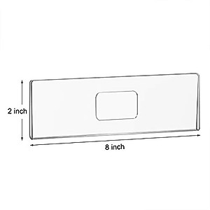 NIUBEE 12 Pack Acrylic Wall Name Plate Holder 2x8 Inch,Clear Plastic Sign Holder Horizontal with Double Sided Tape,Door Name Plates Set Small License Plates Frame for Office Home Classroom Teacher