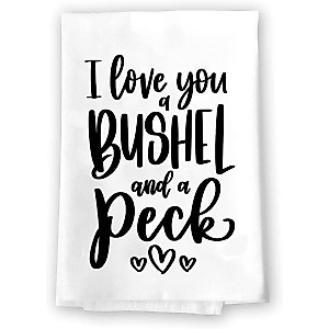 Love You A Bushel And A Peck Fall Farmhouse Rustic Kitchen Bathroom Decor |Decorative Terry Cloth Fabric Hand Towel | Vintage Home Theme Accessories | Dish Tea Rag
