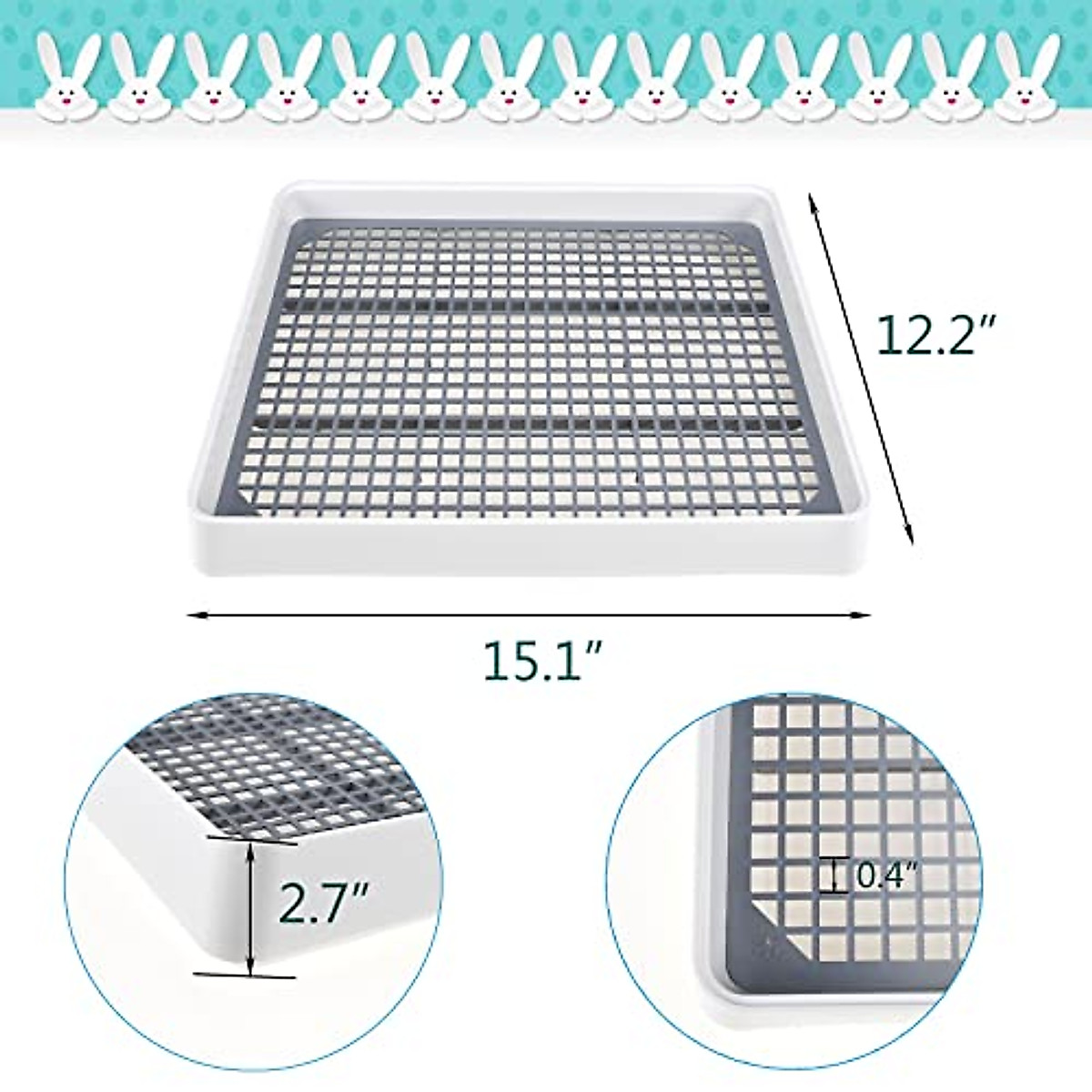 Vehomy Rabbit Guinea Pig Litter Box Small Pet Litter Pan Toilet Potty for Bunny Ferret Hamster Rabbit Toilet with 10pcs Disposable Pet Litter Tray Bags 3pcs Rabbit Coir Chewing Toys and a Brush