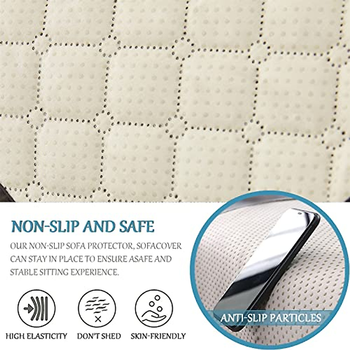 EXTLEZSA Water Proof Sofa Armrest Cover, 1/2/3 Seater Sofa Headrest Slipcovers with Pocket Nonslip Armchair Cover Quilted Furniture Protector for Recliner Leather Sofa Couch (Red,2 Seat 4 pc)