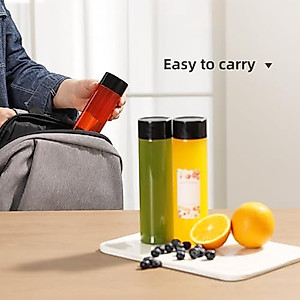 novelinks 30 Pcs 12oz Plastic Juice Empty Round Bottles with Caps, Bulk Reusable Clear Containers, Drink Beverage Containers with Black Tamper Proof Lids