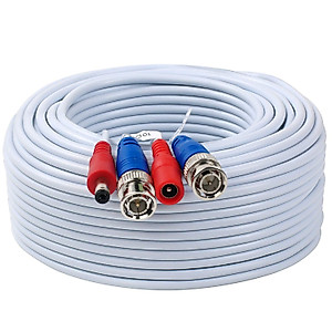 4 Pack 100 Ft Tainston BNC Video Power Cable BNC Extension Wire Video Security Camera Cord with Connectors for CCTV Camera DVR Surveillance System