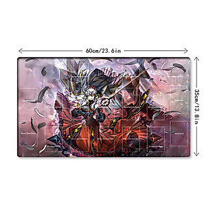 New Mlikemat Playmat Red Cartesia The Virtuous TCG CCG OCG Trading Card Game Mat with Zones + Free Bag (ZD014-346-A)