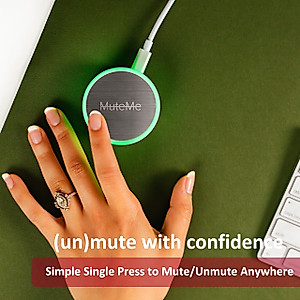 MuteMe - Illuminated Physical Mute Button for Zoom, Teams, WebEx & More (As Seen on Shark Tank)! Mac/PC Compatible. USB Cord & Adapter Included. Free Software Download Required.