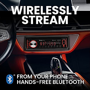 BOSS Audio Systems 750BRGB Car Stereo System - Single Din, Bluetooth Audio and Calling Head Unit, CD Player, USB, AUX Input, AM/FM Radio Receiver, Multi Color Illumination, Hook Up to Amplifier