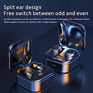 TEGAX Wireless Earbud, Chipset 5.1 Sport Headphones with Charging Case, Wireless Earphone 6D Stereo HiFi Sound Noise Cancelling for Working/Travel/Gym, Black (TG01)