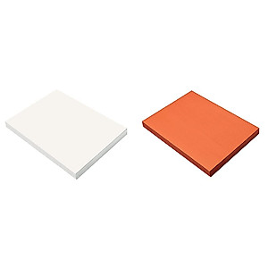 Prang Construction Paper Bundle - White and Orange (100 Sheets Each)