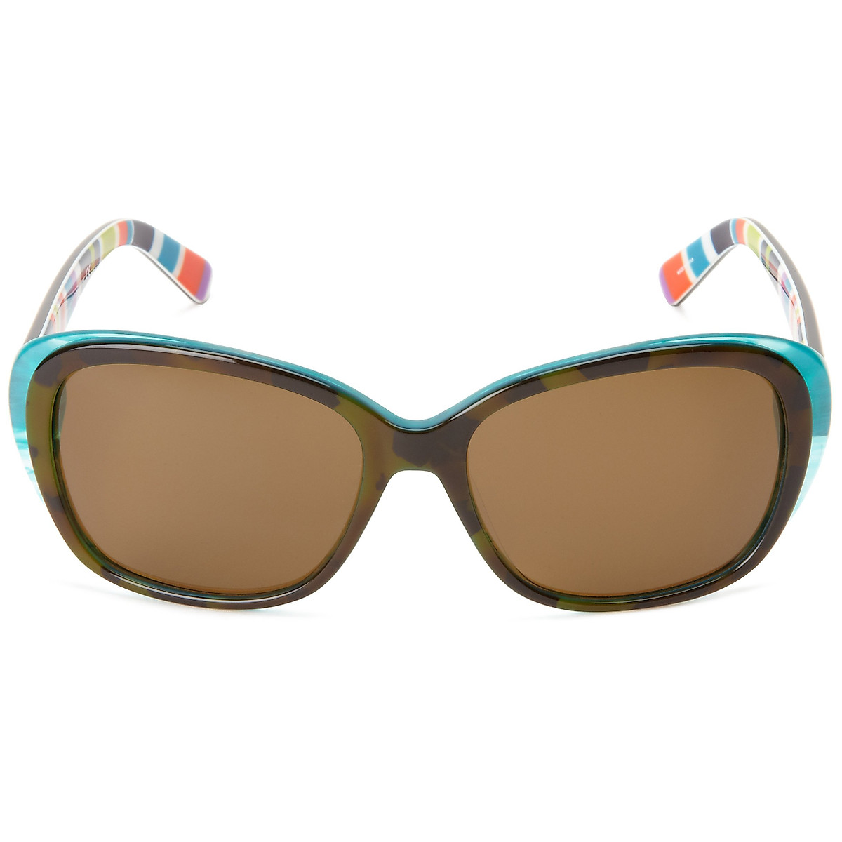 Kate Spade New York Women's Hilde Cat-Eye Sunglasses, Olive & Tortoise & Turquoise Polarized, 54 mm