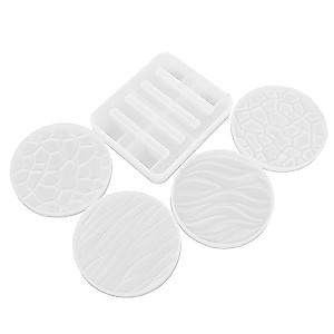 VILLCASE 1 Set Pallet Mold Circle Tray Resin Coasters Ashtray Mold Coaster Silicone Soap Molds Coaster Casting Silica Gel Resin Coaster Mold Coaster Holder Mold Cup Pad Making Tools Car Mat