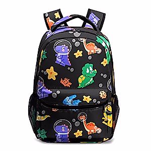 Dacawin Cute Dinosaurs Backpack Ocean Theme Cartoon Animals Backpacks Dino Starfish Corals Casual Daypack Lightweight Durable Elementary School Bags for Toddler Kids Boys Girls