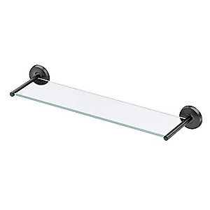 Gatco 5077MX Desinger II Glass Shelf, Matte Black/Wall Mounted 22.50" x 5.85" Tempered Glass Shelf