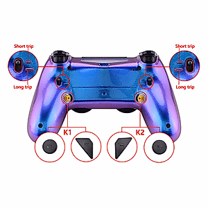 eXtremeRate Chameleon Dawn 2.0 FlashShot Trigger Stop Remap Kit for PS4 CUH-ZCT2 Controller, Upgrade Board & Redesigned Back Shell & Back Buttons & Trigger Lock for ps4 Controller JDM 040/050/055