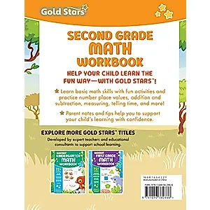 Second Grade Math Workbook Ages 7 to 8: 75+ Activities Addition & Subtraction, Math Facts, Word Problems, Comparing Numbers, Counting Money, Telling ... Shapes, Measurement & More (Common Core)