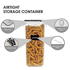 tyeloftute Airtight Food Storage Containers Set with Lids (7 Pack) for Kitchen and Pantry Organization Canister Set Free Marker and 7 Labels (Pink)