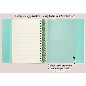 Kate Spade New York Recipe Book with 7 Tabbed Sections and Recipe Card Sleeves, Deco Dot