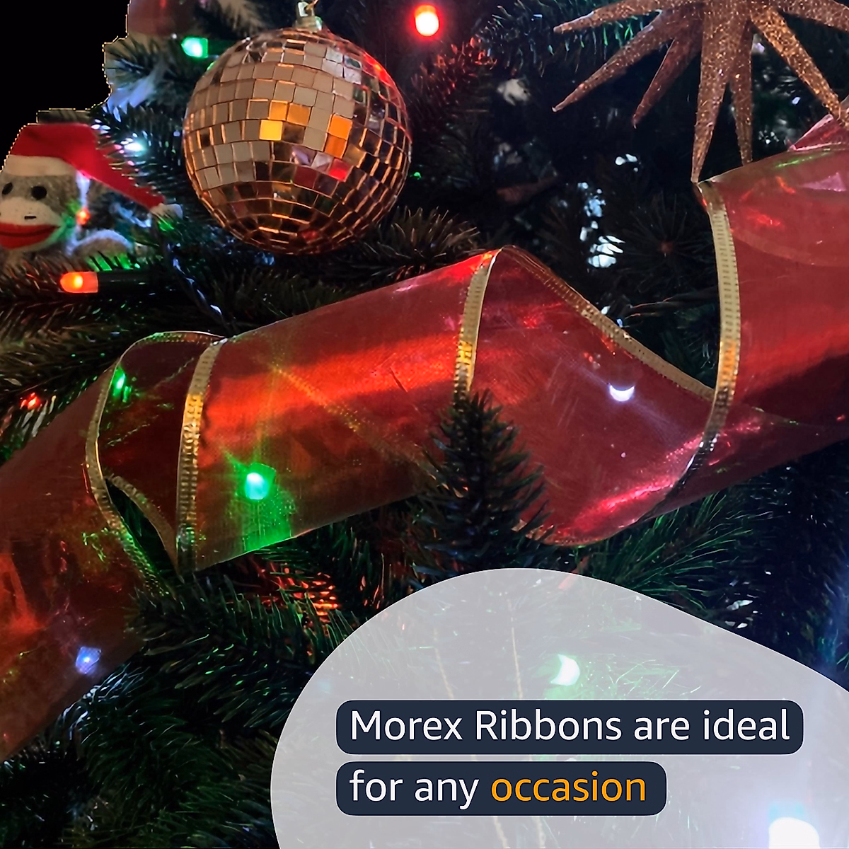 Morex Ribbon 7417.40/50 Morex Gleam 2.5" X 50 YD Wired Ribbon for Gift Wrapping, Gold, Flower Bouquet Ribbons for Crafts, Valentines, Baby Showers, Graduation Baskets, and Wedding Decorations