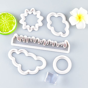 Serduobi 10 Pcs Cloud Cookie Cutters Cloud Cutters Set Sun Baking Molding Grass Cake Decorating Mini Sun Cutters for DIY Cake Fondant Decorating