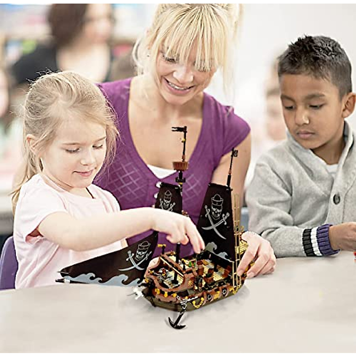 Pirates Ship Building Mini Blocks Set, Pirate Brick Toy Set, Not Compatible with Lego Sets for Boys 8-14, Gift for Kids & Adult Collections Enthusiasts (1328 Pieces)