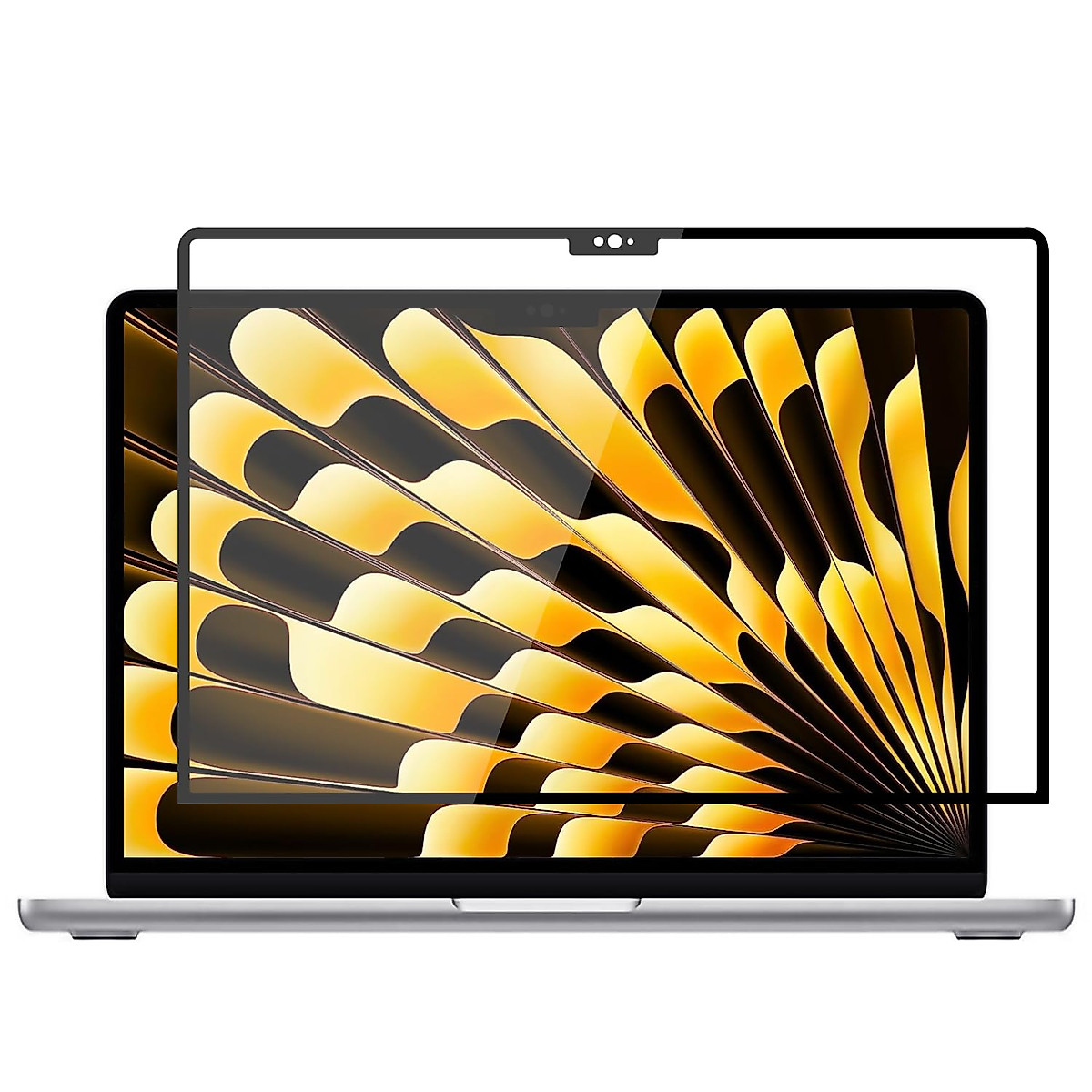 ANTOGOO V Removable Tempered Glass Screen Protector for 2023-2024 Apple Macbook Air 15.3 Inch M2/M3 Chip, 9H Hardness, No Bubbles or Lines, Anti-Scratch, Anti-Fingerprint, Clear