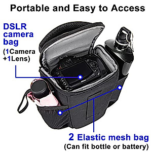 CADeN DSLR/SLR Camera Shoulder Bag Case with Adjustable Shoulder Strap, Compatible for Nikon, Canon, Sony Mirrorless Cameras Waterproof (Small)