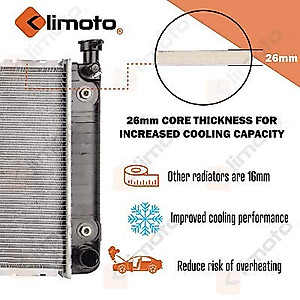 Klimoto Radiator | Compatible with Cadillac CTS 2008-2014 3.0L 3.6L V6 | Compatible with GM3010521 25789911 615343283210 13108 DPI13108