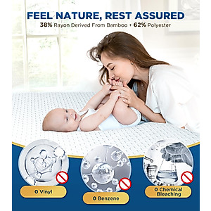 Premium 100% Waterproof Full Mattress Protector Breathable Cooling 3D Air Fabric Mattress Cover Smooth Soft Hypoallergenic Noiseless Bed Cover Machine Washable Vinyl Free 8-21'' Deep Pocket