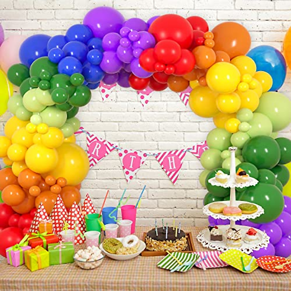 RUBFAC Table Balloon Arch Kit, Black Balloon Arch Stand Balloon Arch Frame for Different Size Tables Balloon Garland Decorations of Birthday Party Wedding Baby Shower Christmas and Festival Decoration