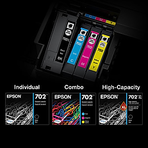 EPSON T702 DURABrite Ultra -Ink Standard Capacity Black -Cartridge (T702120-S) for select Epson WorkForce Pro Printers