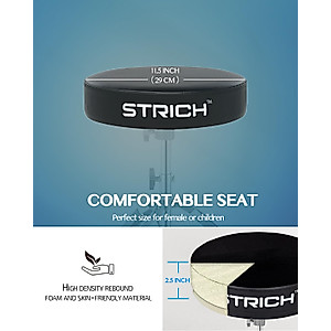STRICH Drum Stool Set, Padded Seat Height Adjustable Drum Throne with 5A Drumsticks for Adults Beginner Drummers, SDB-10 Standard