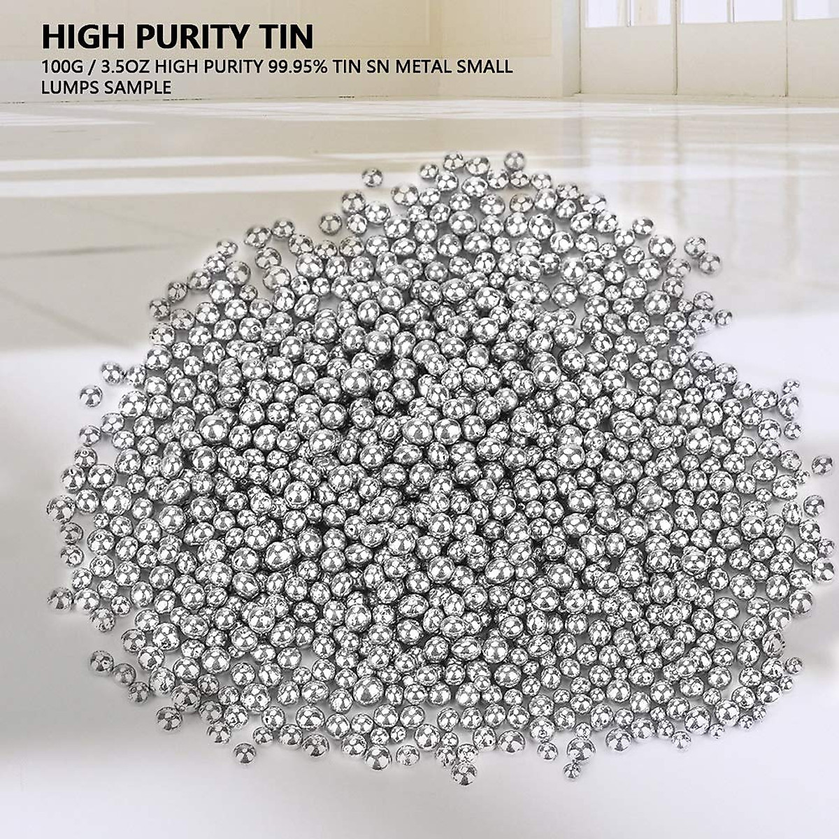 100g/3.5oz Pewter Ingot Tin Lumps Shiny Ultra-high Purity Tin Ingot Pure Tin High Purity 99.95% Tin Sn Metal Small Lumps Sample for Experiments/Production/Industry/Welding/Metal Fittings