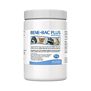 Pet-Ag Bene-Bac Plus - 1 lb Powder - FOS & Probiotics for Dogs, Cats, Exotic & Wildlife Mammals