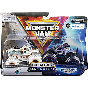 Monster Jam 2021 Spin Master 1:64 Diecast Exclusive Gears and Galaxies 'W' Whiplash vs Monster Mutt Dalmatian