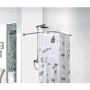 ALYER 6 Storage Pockets Hanging Mesh Shower Caddy,Space Saving Bathroom Accessories and Quick Dry Bath Organizer with Hanger,White