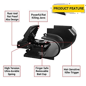 BARLAS Tunneled Safe Pest Control Rat Trap - Humane Dual Entry Traps for Rats and Mice - Rat Snap Traps with Safe Pedal Design - Outdoor Rodent Catcher for Home Office or Restaurants - Pack of 2