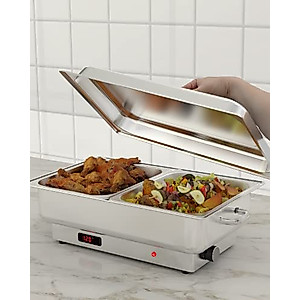 RIEDHOFF 2 x 4.5QT Half-Size Electric Chafing Dish Set with Temperature Control, Stainless Steel Chafer, Food Warmer for Catering and Food Servers