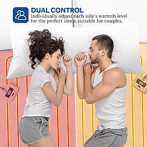 Sealy Heated Mattress Pad King Size with Plush Top, Coral Fleece Electric Bed Warmer with Dual Controller, 10 Heat Settings & Auto Off 1-12 Hours, Fit Up to 17" Deep Pocket, Machine Washable 78"x80"