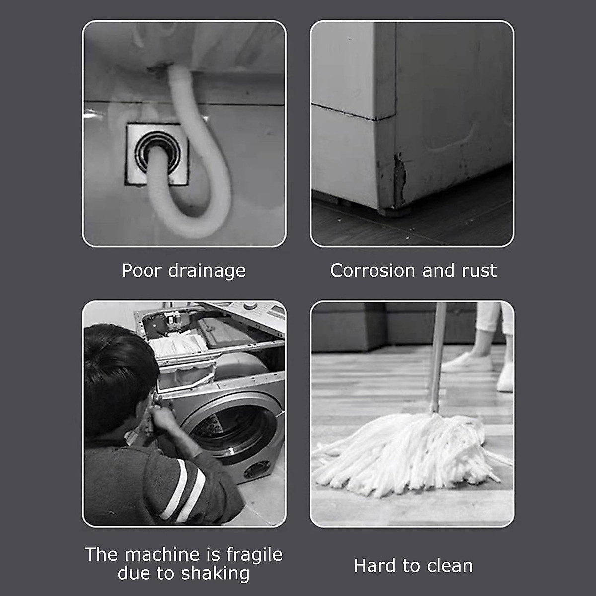 Furniture Dolly Mobile Roller, 300KG Load Bearing Extensible Appliance Roller, Fridge Stand Moving Cart with Adjustable Height Lifting Tool Lever for Washing Machines Refrigerators Dryers (Silver)